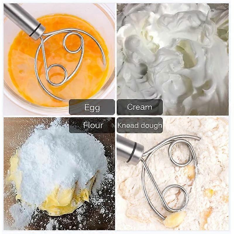 Danish Dough Whisk, Stainless Steel Hand Mixer for Dough & Eggs ...