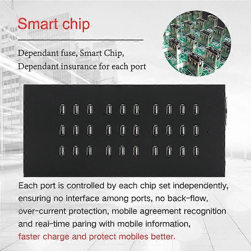 110/220V Multi-port USB Hub Quick Charger 30 Ports Charging Station for ...