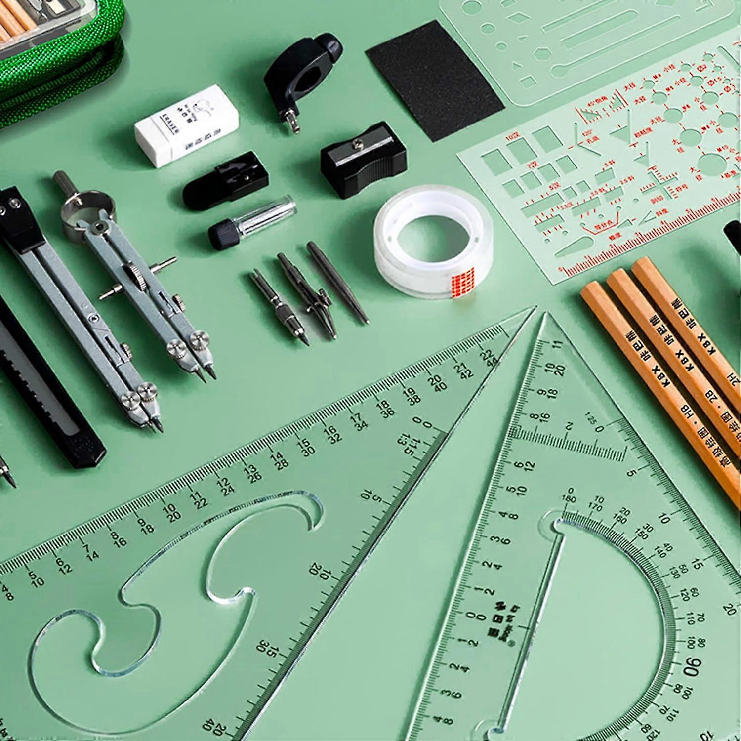 Geometry Set 27 Pieces Compass Set with Ruler Eraser Tool Bag for ...