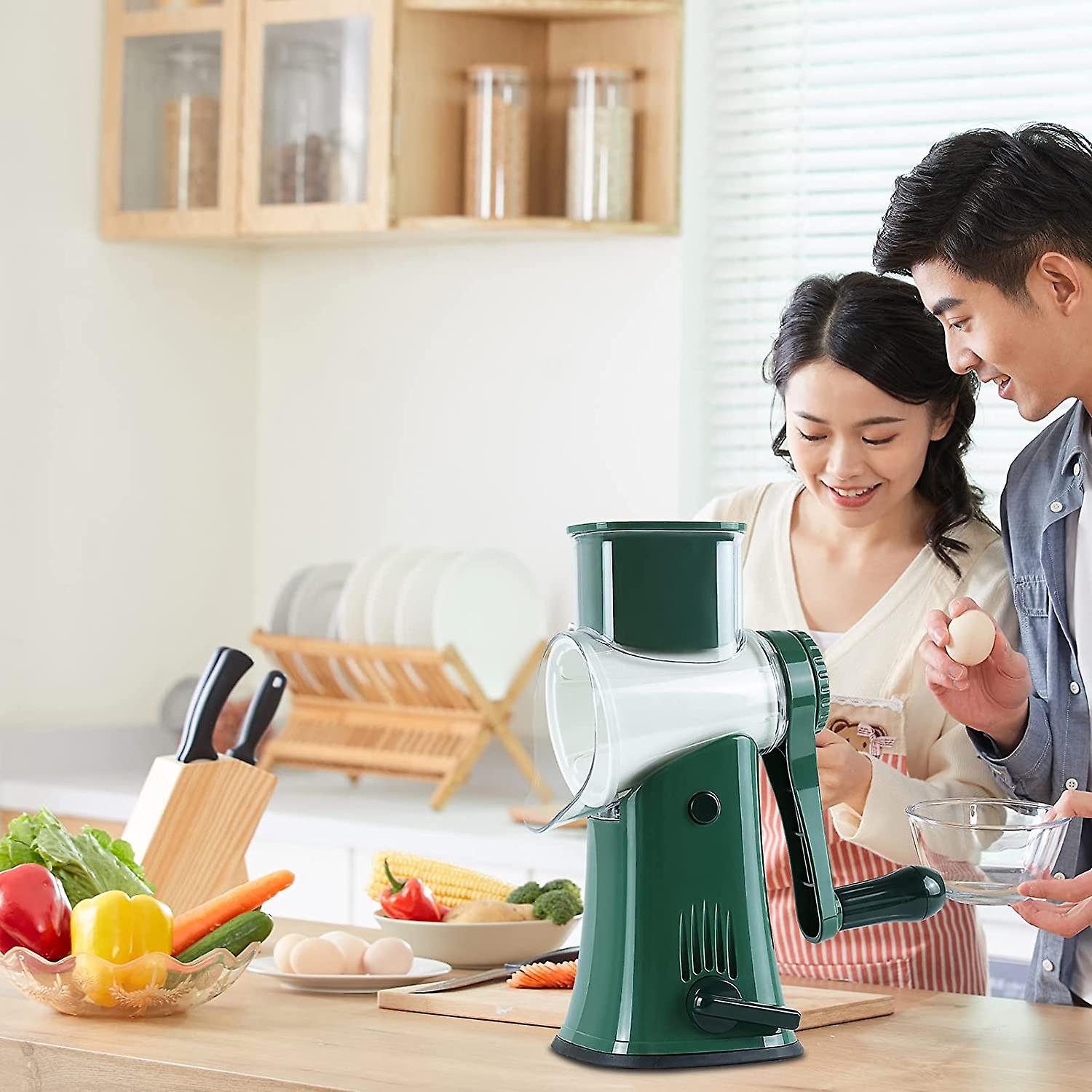 Vegetable Grater, Multifunction Cheese Grater With 5 Drum Blades ...