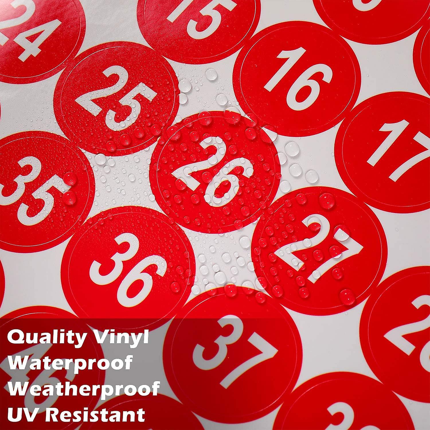 10 Sheets 1 To 50 Number Stickers Vinyl Consecutive Number Stickers 1 Inch Self-adhesive Decal ...