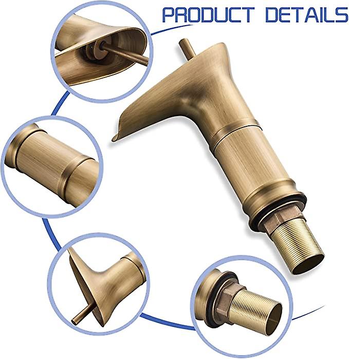 Waterfall Bathroom Faucet, Black Bathroom Faucet Hot and Cold Waterfall ...