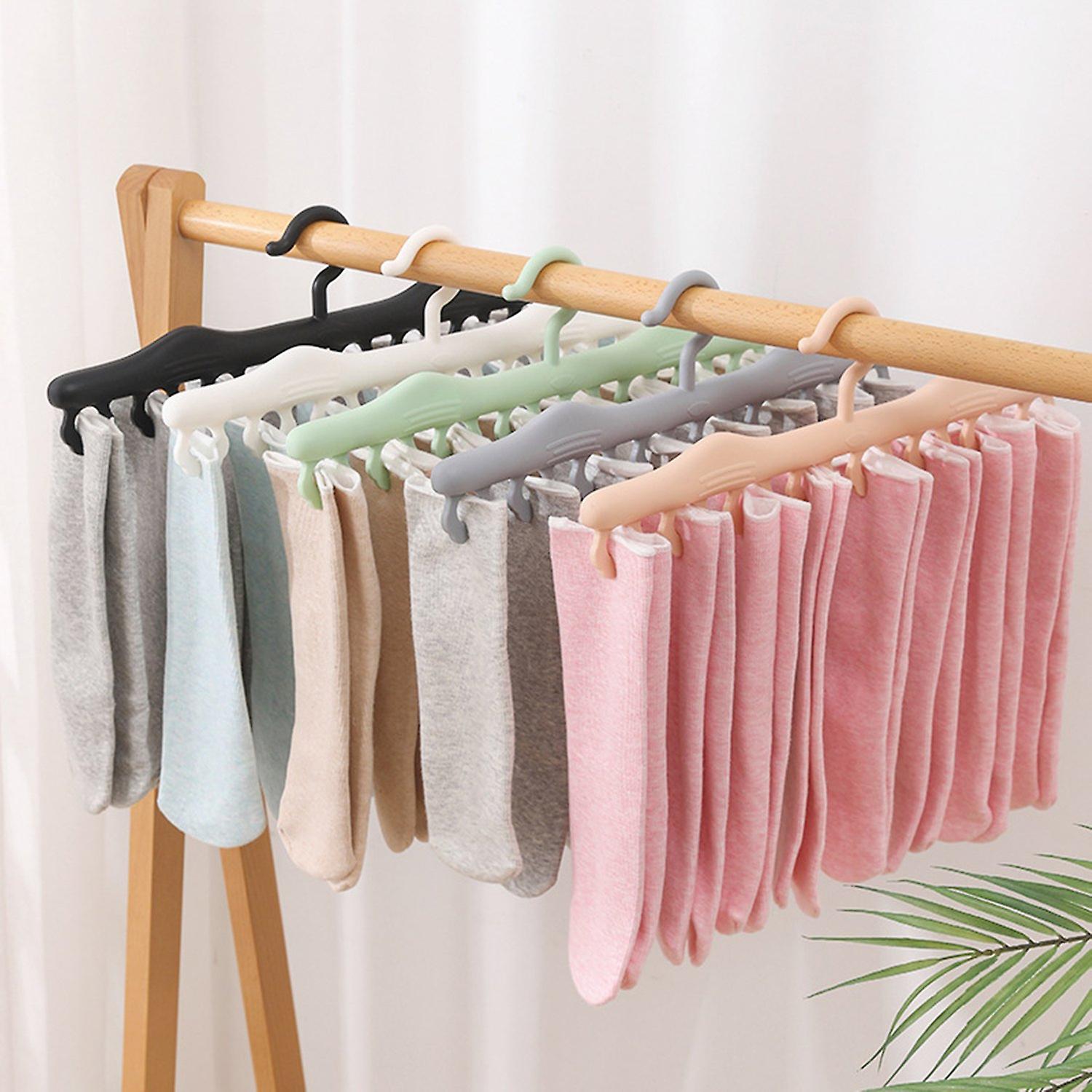 Socks Hanger 8 Clips Storage Hanger Socks Organizer Underwear Bra Towel ...