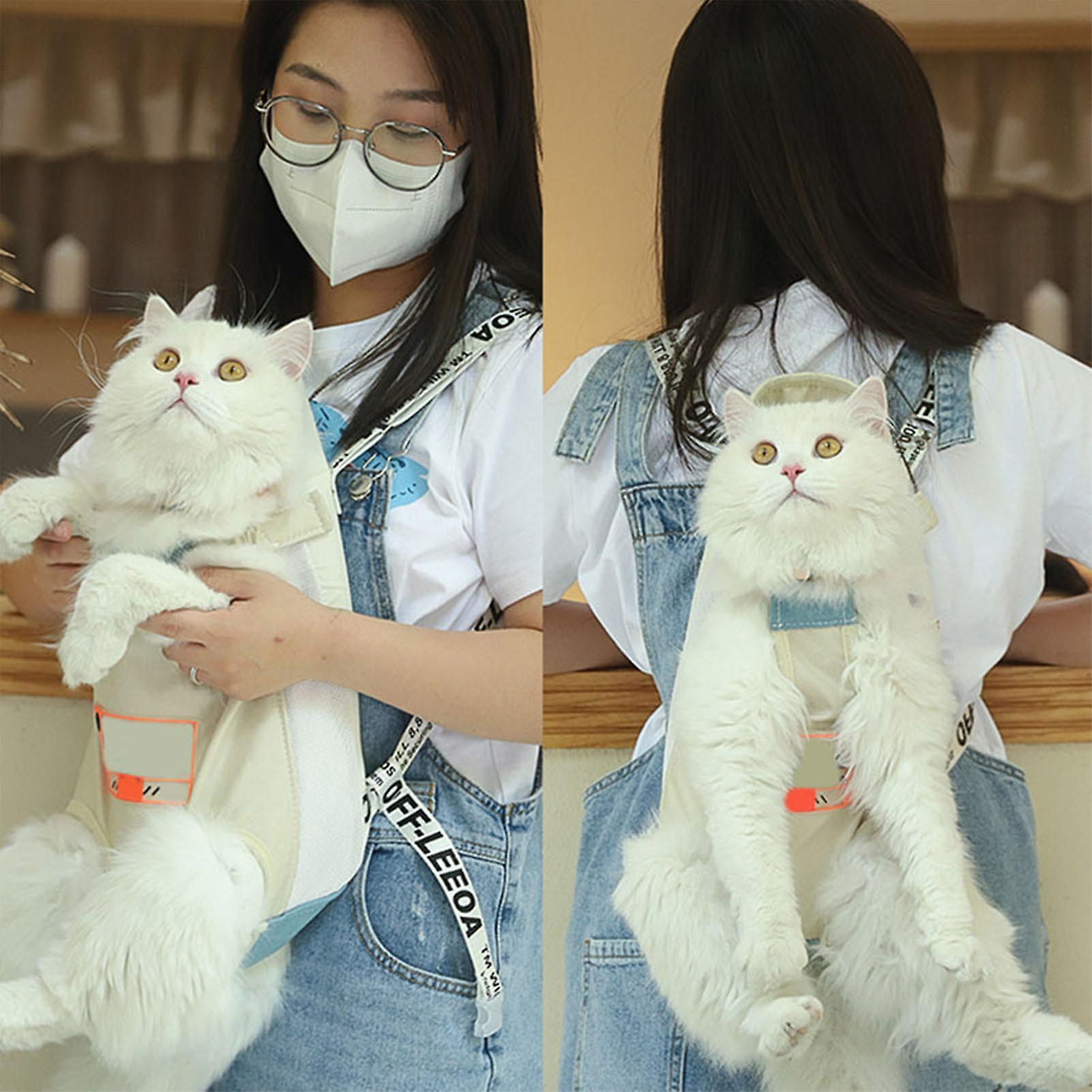 Cat Head Legs Out Carrier Portable Canvas Breathable Lightweight Cat ...