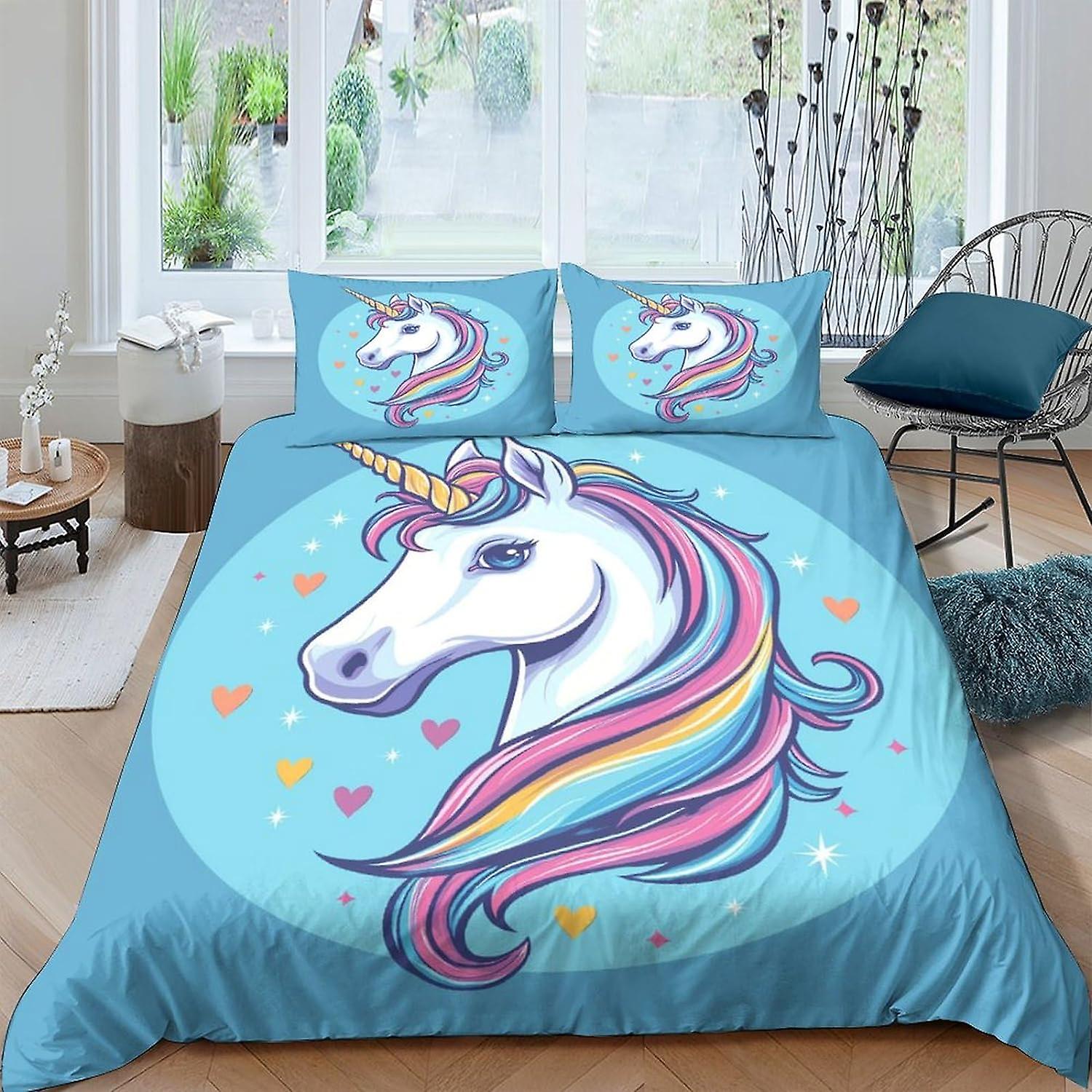 HOUKIG Rainbow Unicorn Dekbed Covers Quilt Cover Dekbedovertrek voor ...