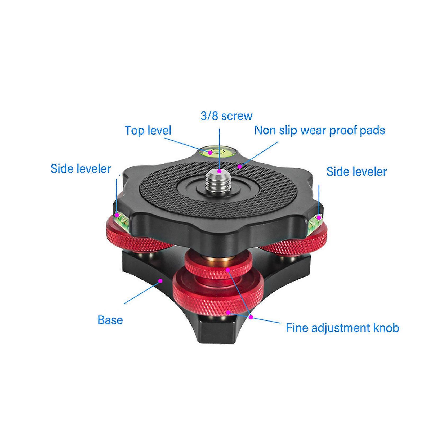 Tripod Head Leveling Base Camera Leveler Aluminum Alloy 3/8 Inch Thread ...