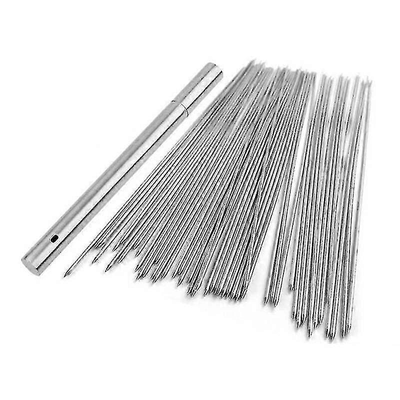 50 Pcs Stainless Steel Bbq Skewer Needle Sticks With Storage Tube ...