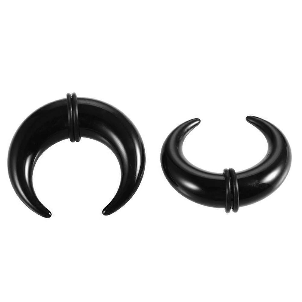 2pcs Goth Acrylic C Sahpe Buffalo Horn Ear Pincher Septum Rings ...