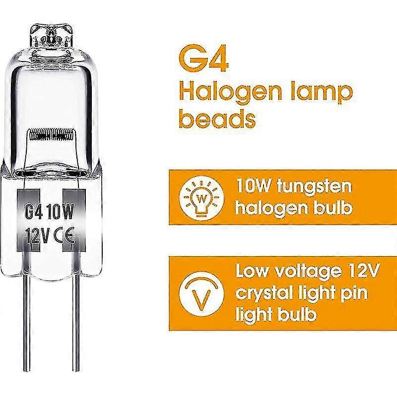 10pcs G4 Halogen Bulb, 12v 20w G4 Bulb, Warm White 3000k, 150lm, Dimmable, G4 Halogen Lamp ...