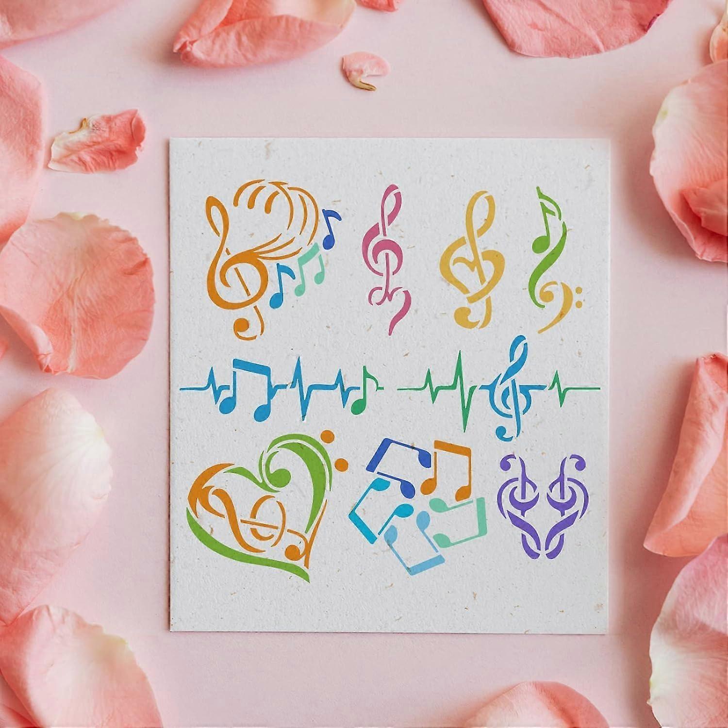 Music Note Stencils Template 11.8x11.8inch Plastic Heart Notes Stencils ...