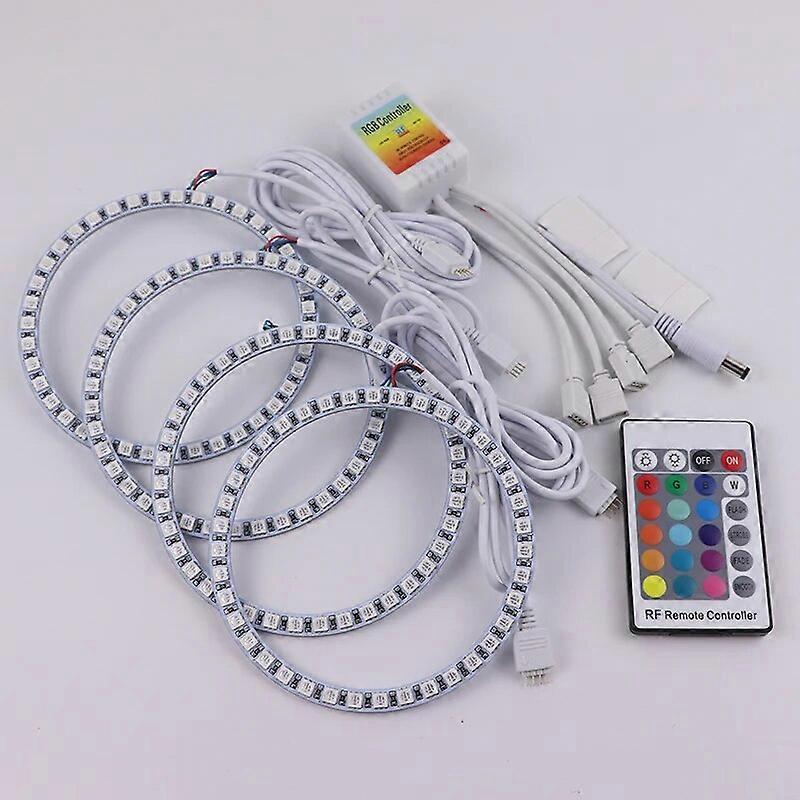 RGB multi-color RF Remote Control Halo Rings DRL LED Angel Eyes Kit For ...