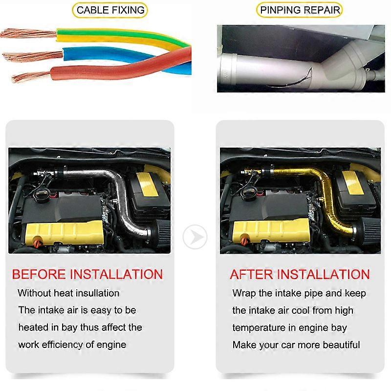 Reflect A Gold Thermal Tape Air Intake Heat Insulation Shield Wrap ...