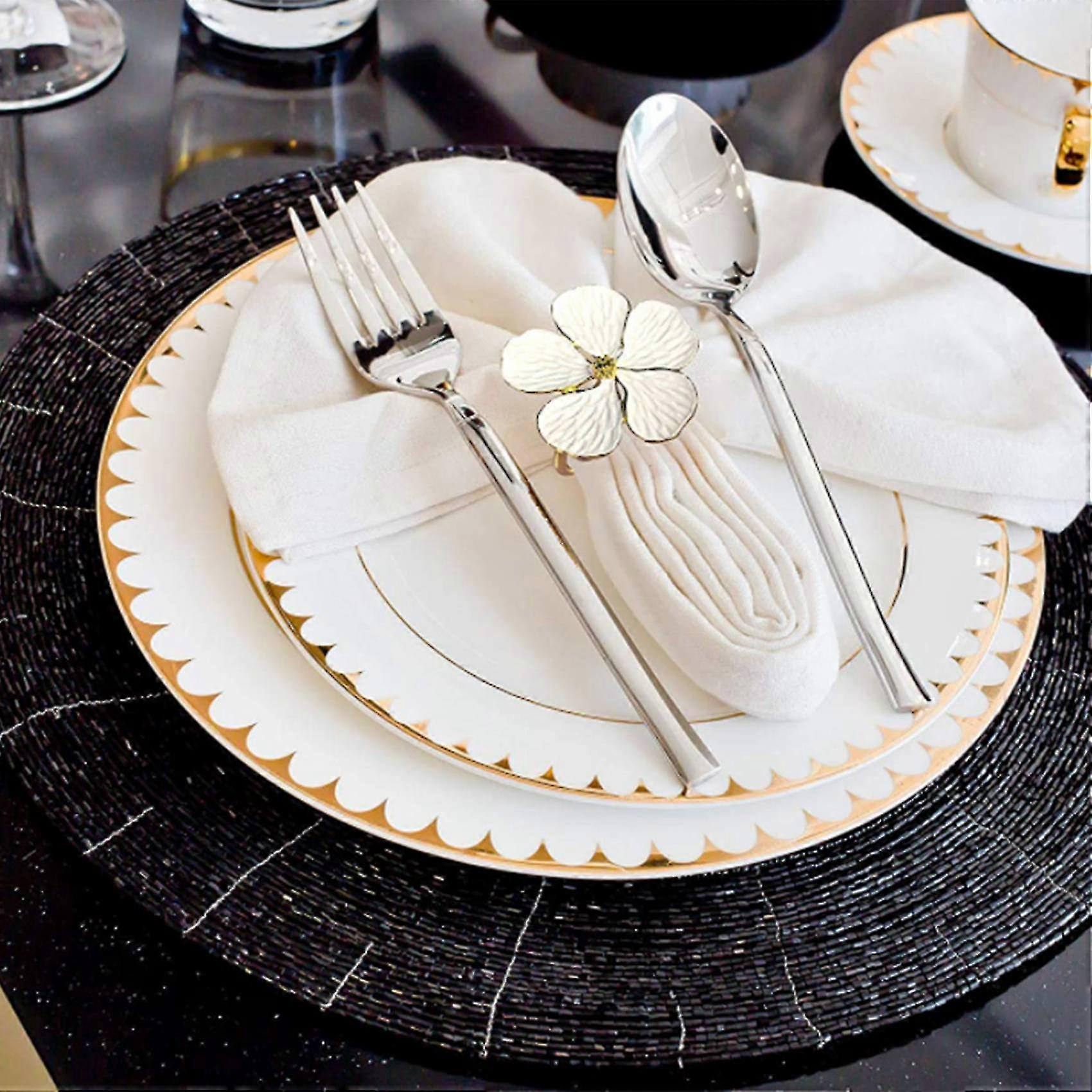 6pcs Flower Napkin Ring,floral Serviette Buckles Napkin Holder Dining ...