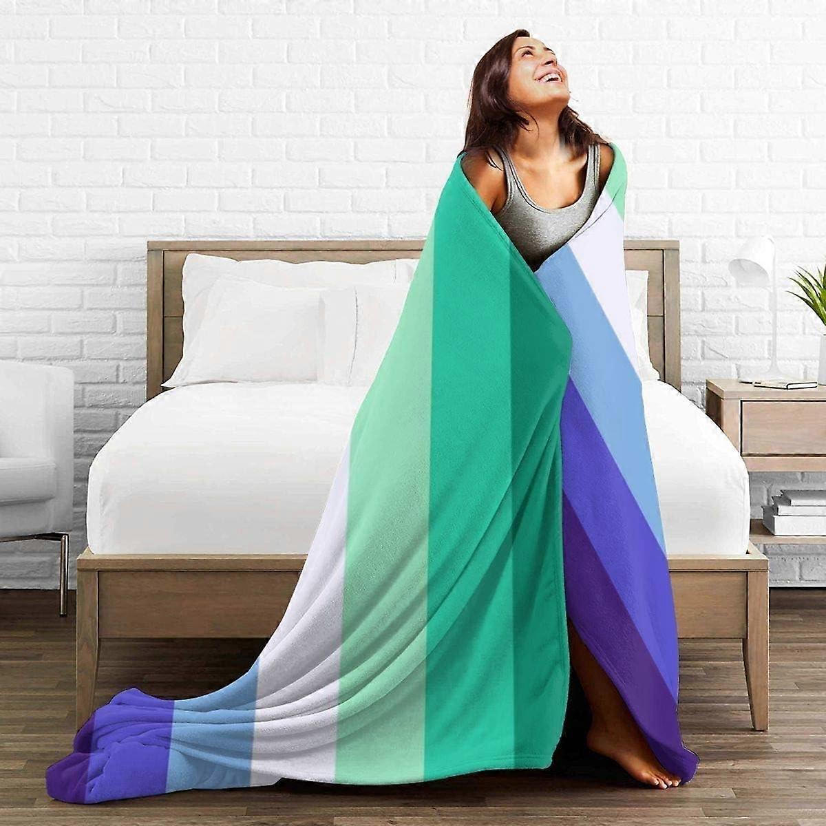 Mlm Pride Flag Gay Man Pride Flag Flannel Plush Soft Throw Blanket for ...