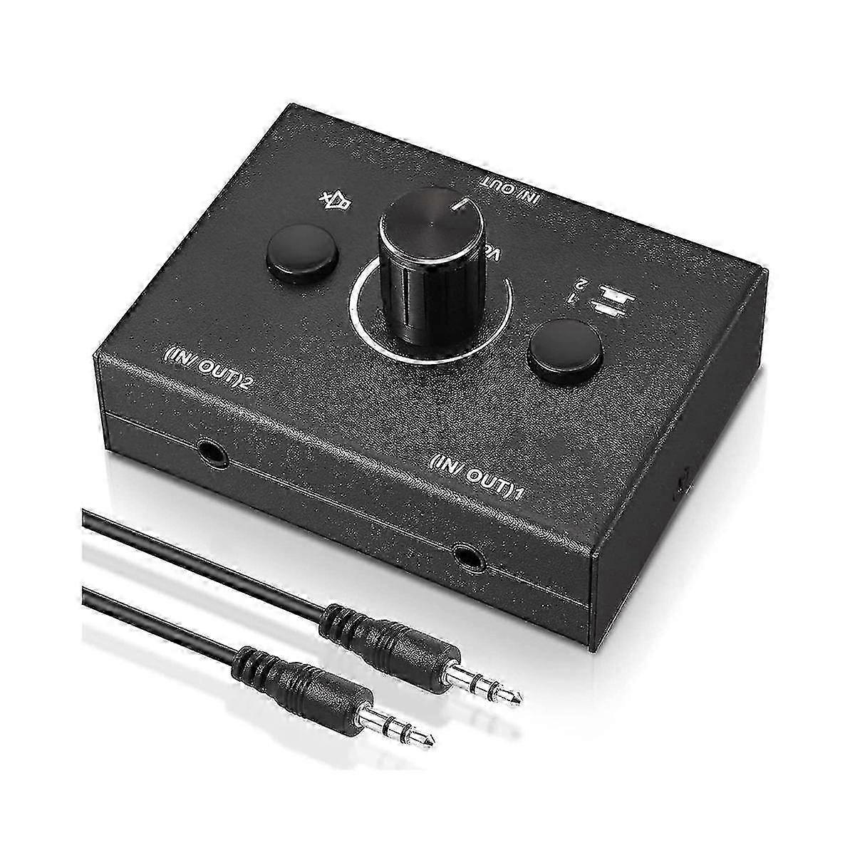 3.5mm Audio Switcher, 2 Input 1 Output/1 Input 2 Output Audio Splitter Switcher, Audio Switcher ...
