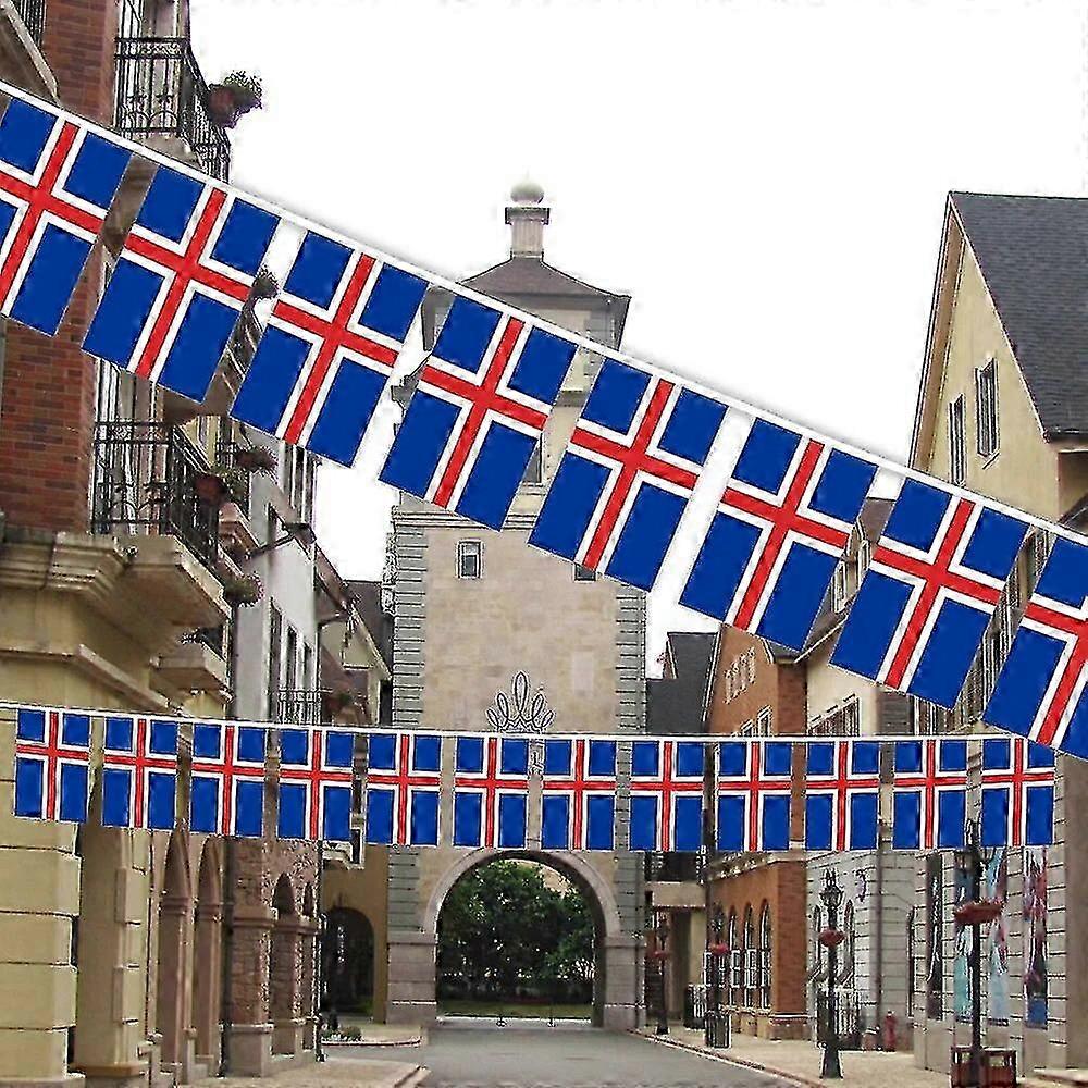 Flags 20 buah/lot bendera Iceland bendera 14x21cm Pennant Islandia ...