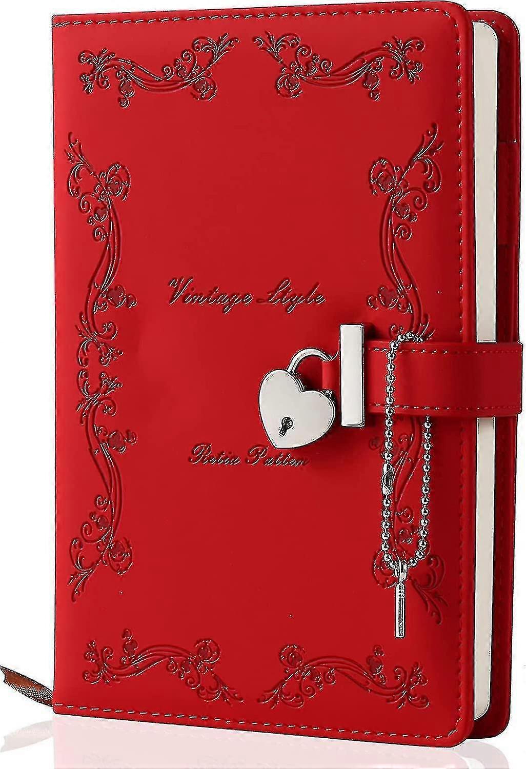Diary With Lock And Key For Girls Thicken 360 Pages Leather Heart ...