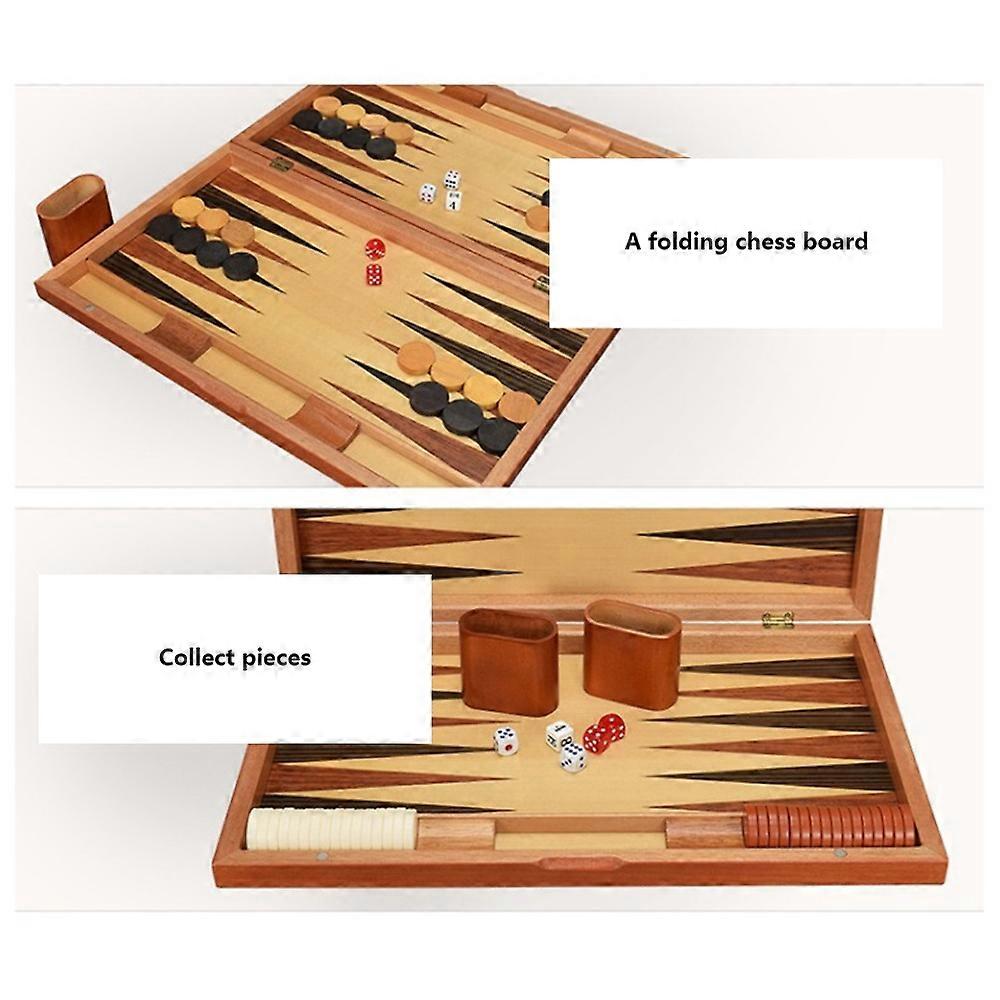 Wooden Backgammon Box Solid Wood Baccarat Chess Set Toy,17-inch Board | Fruugo UK
