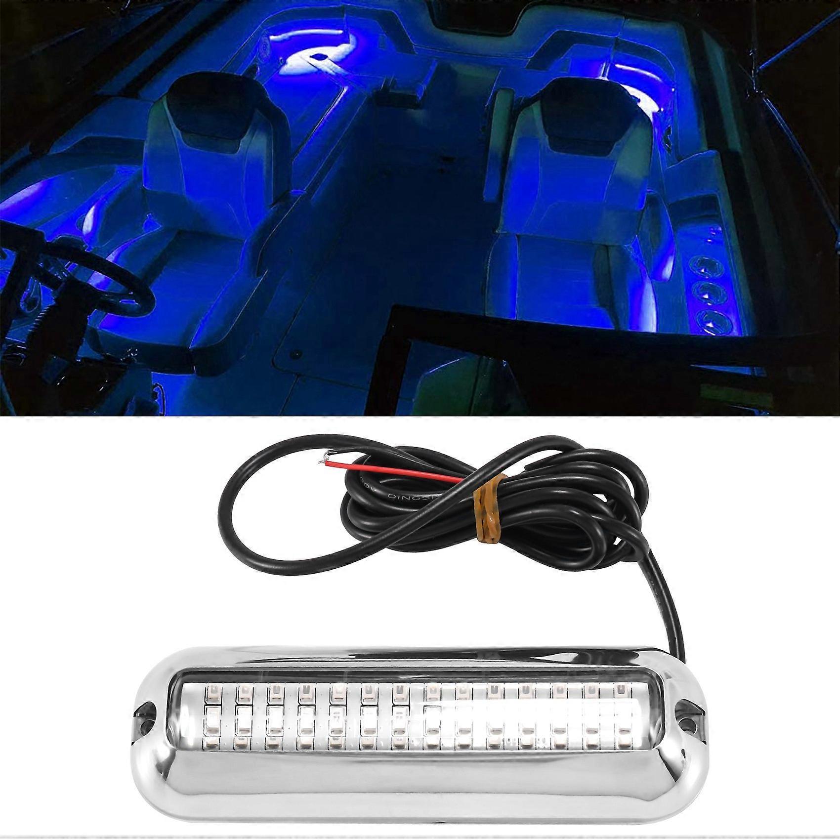 2Pcs 42LED Boat Drain Light Boat Transom Light Blue Underwater Pontoon ...