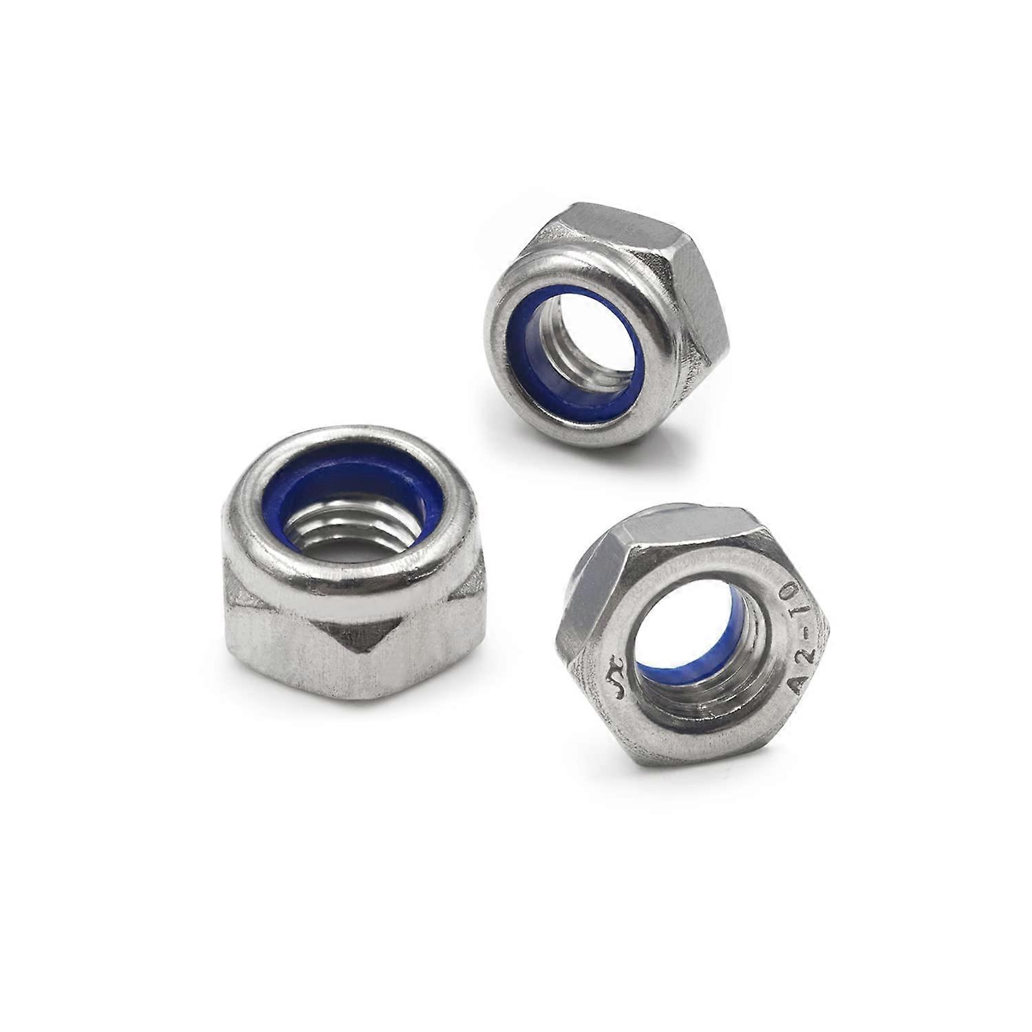 100 Pieces M6 Stainless Steel Lock Nut Hex Nut Lock Nuts Hex Nuts for ...
