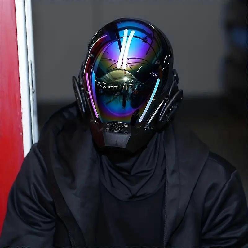 Luminous Reflective stripe Helmet Mask Cosplay CyberPunk DJ Masks ...