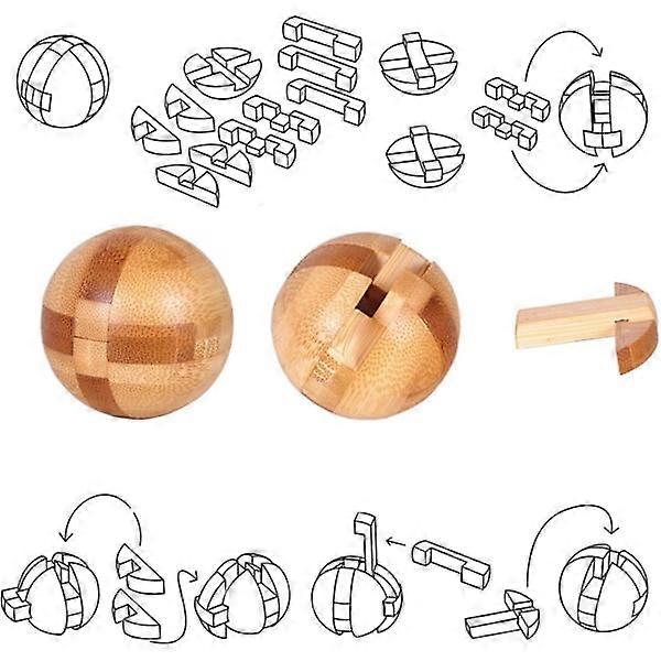Pieces Wooden Brain Teaser, Brain Teaser Game, 3D IQ Puzzle Mini Wooden ...