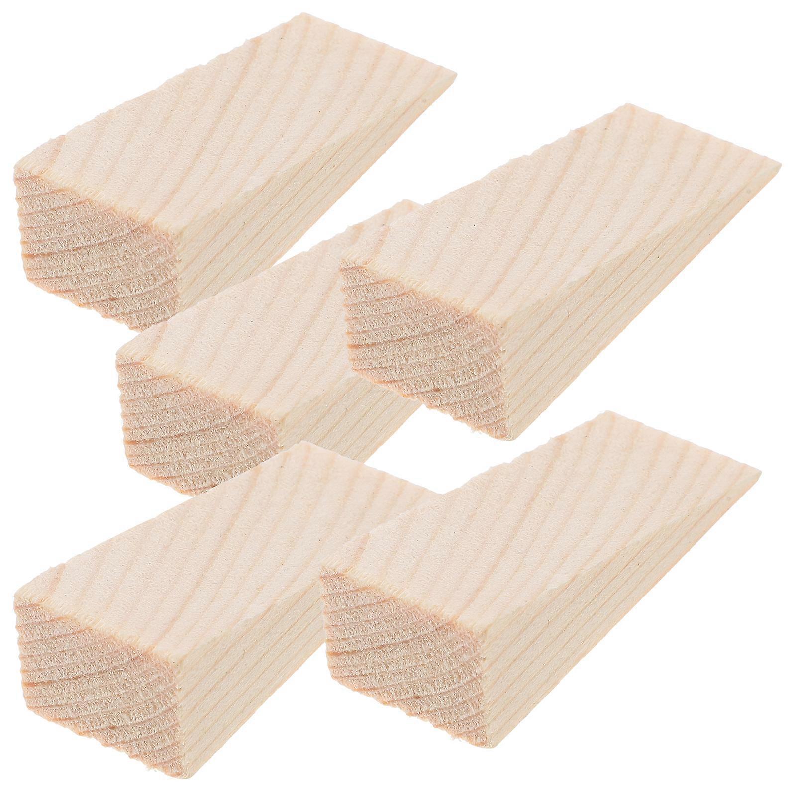 5Pcs Door Stop Sturdy Wooden Door Stopper Practical Triangular Wedges ...