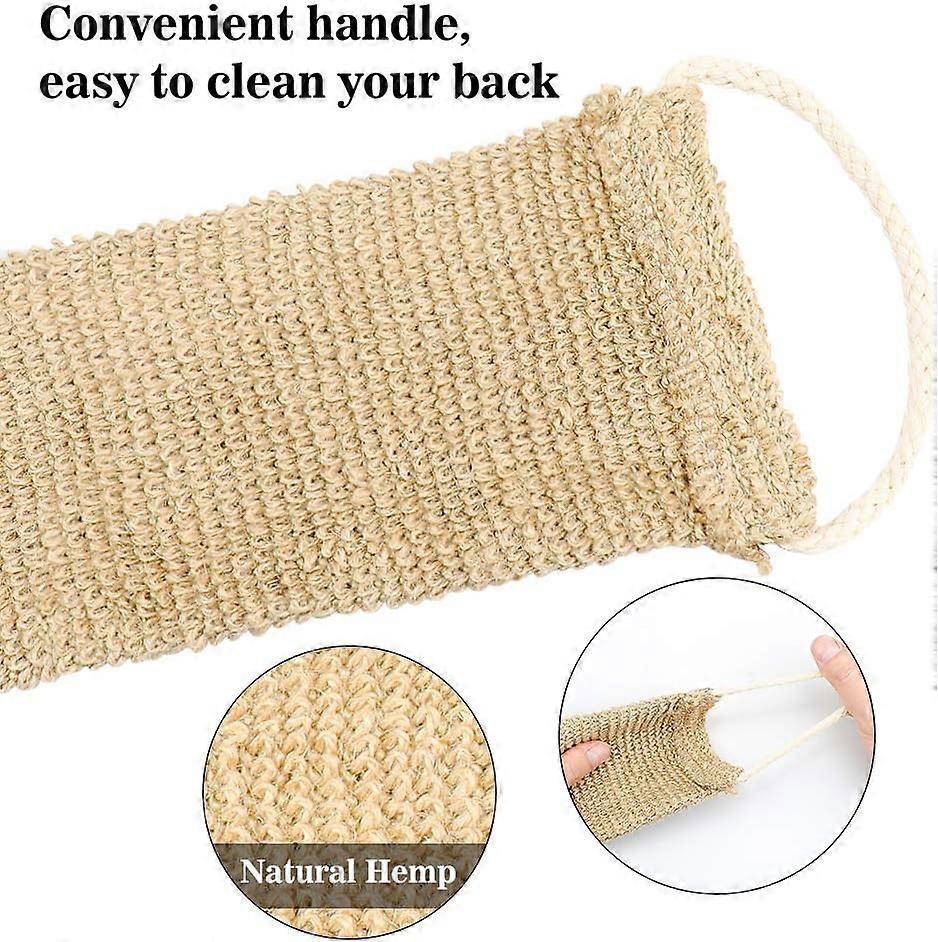Hemp Back Scrubber Natural Exfoliating Back Strap with Gloves ...