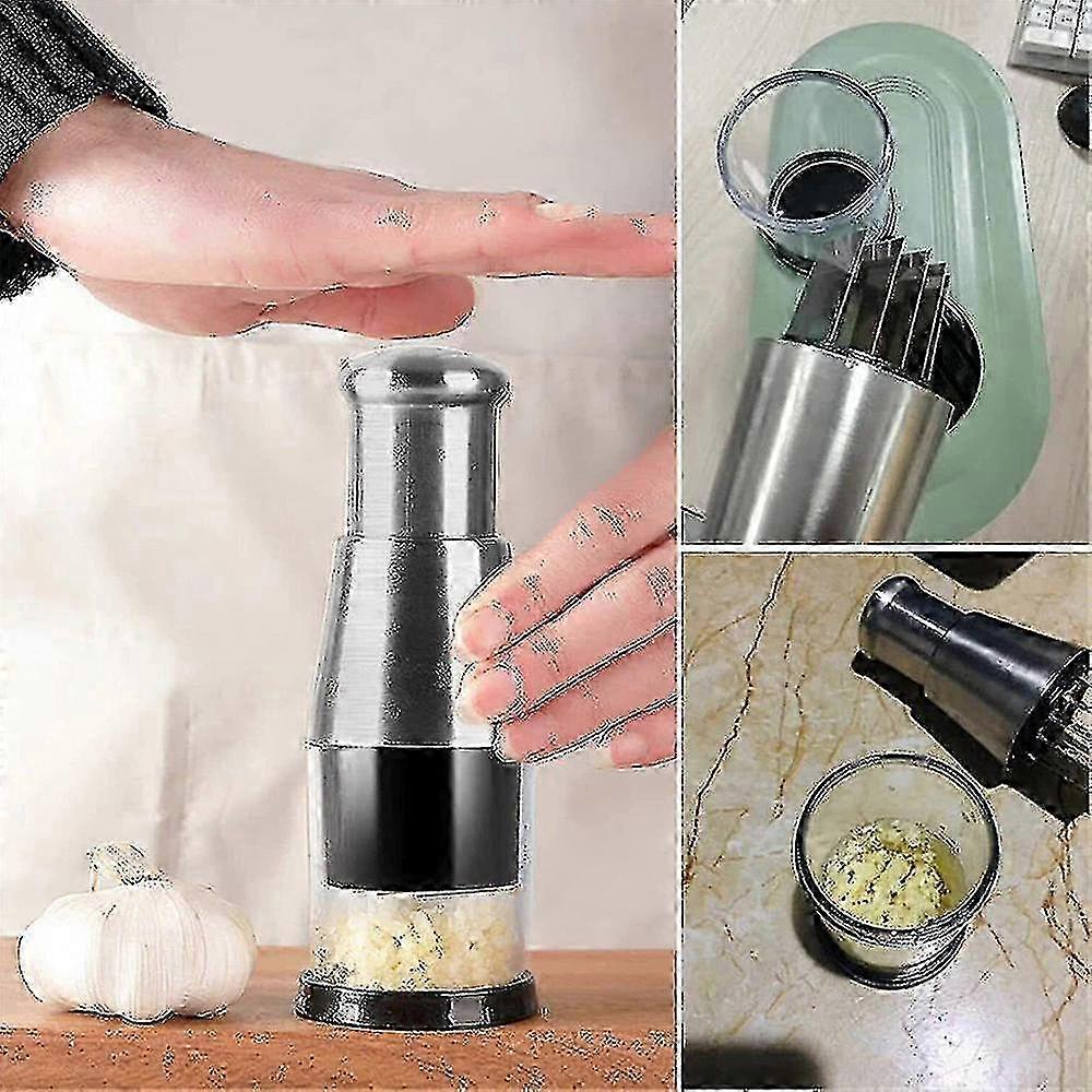 Kitchen Manual Hand Press Garlic Onion Chopper Cutter Vegetable Food ...