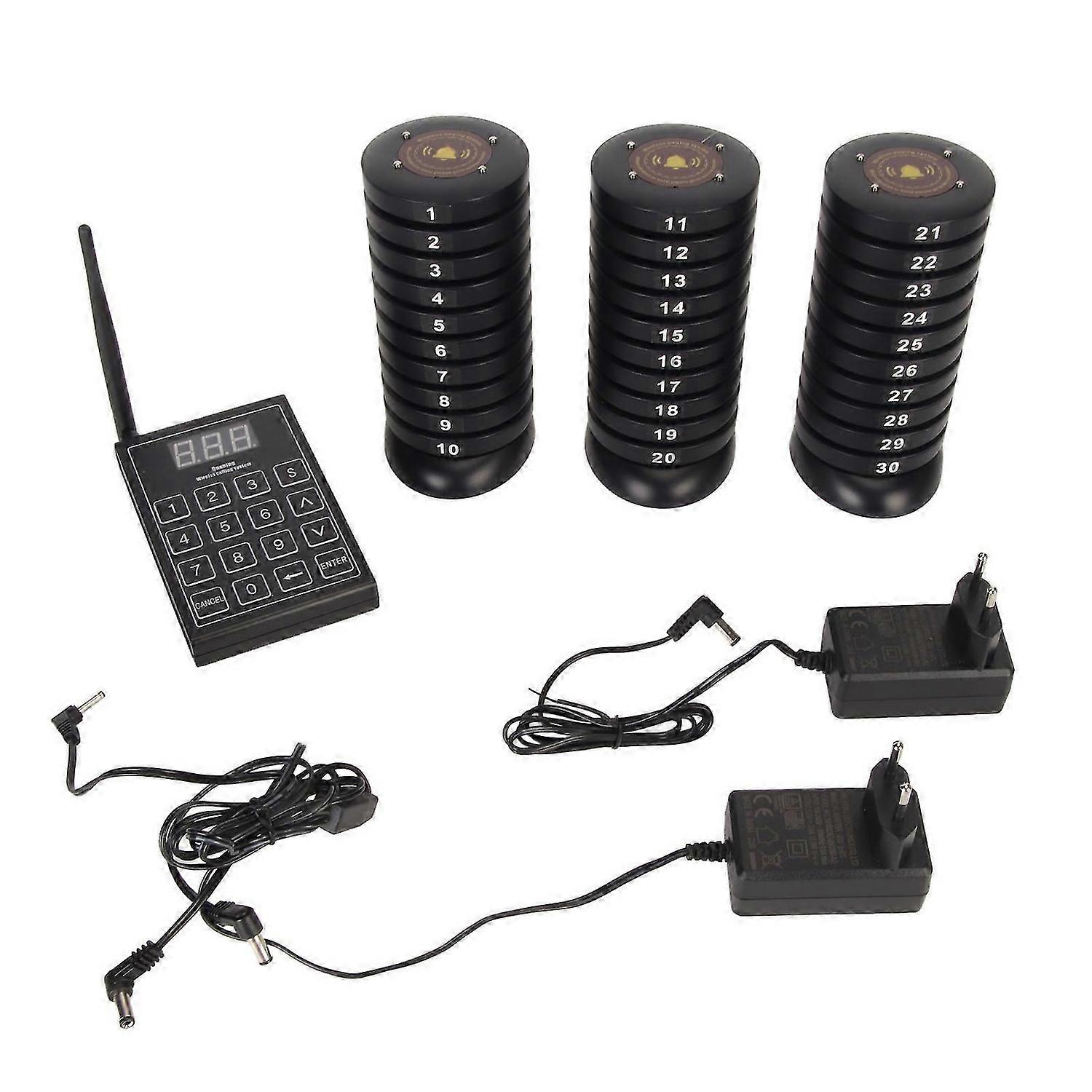 Customers Pager System 30 Buttons 3280ft Distance Rechargeable Wireless ...
