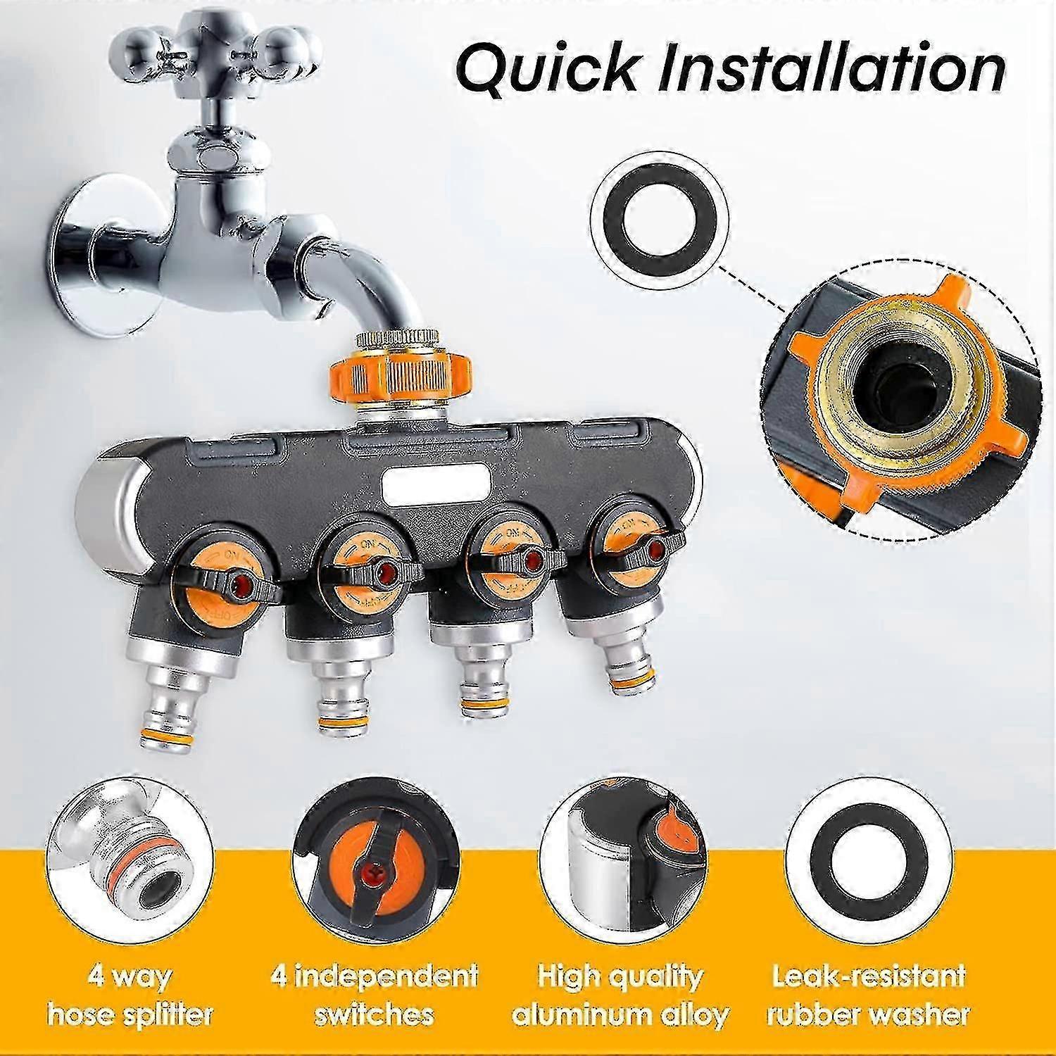 4-way Water Distributor, 3/4" And 1/2" Water Distributor With Adapter ...