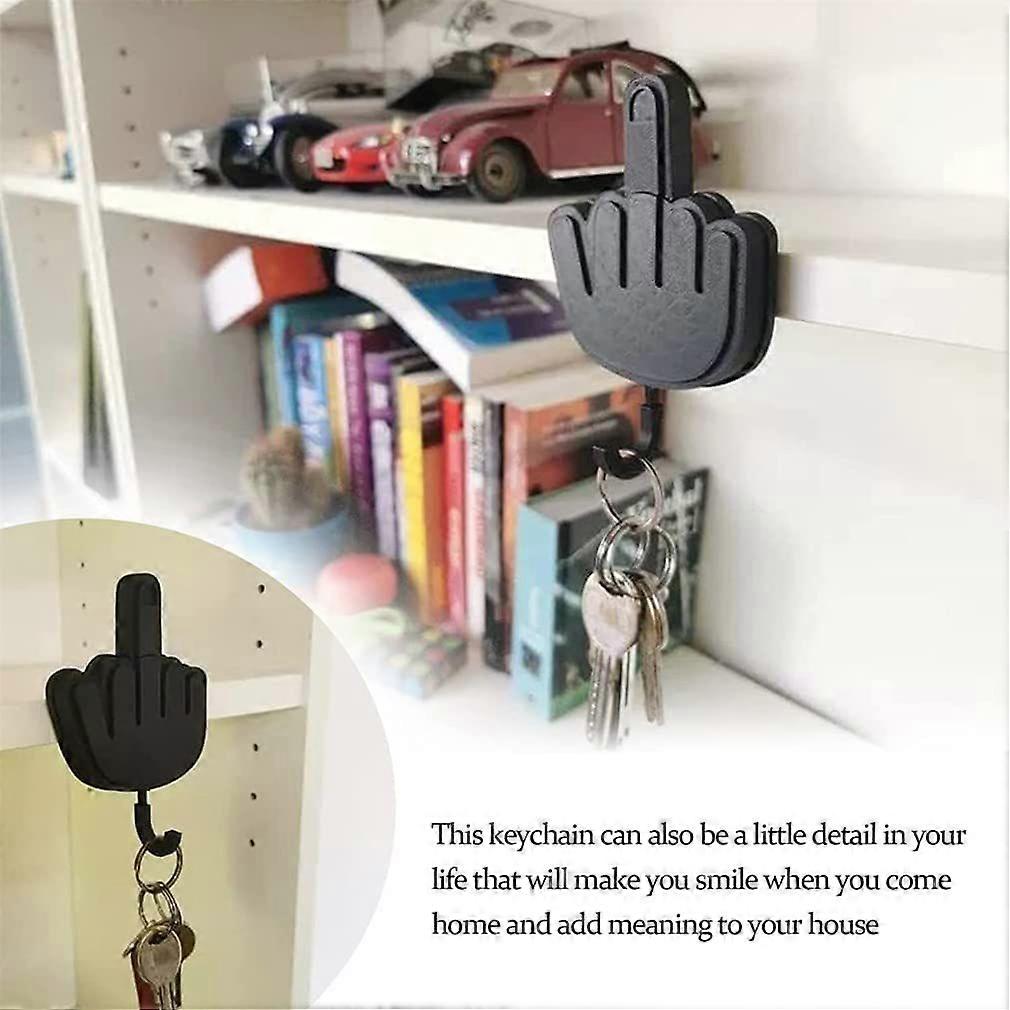 2Pcs Middle Finger Key Hanger, Self Adhesive Key Hook, Funny Middle ...