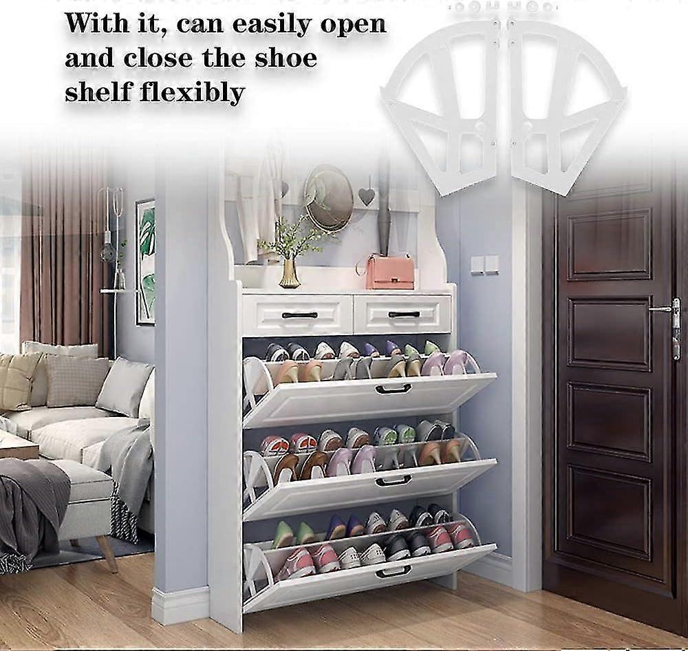 Pair Shoe Cabinet Shelves Home Plastic Hollow Double Shelf Shoe Rack ...