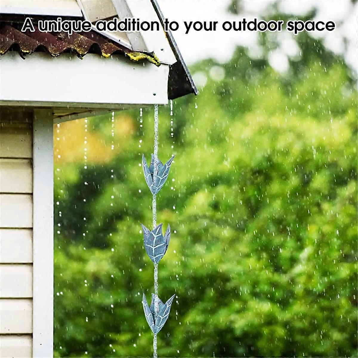 Blue Leaf Gutter Villa Gutter Rain Chain Temple Decoration Courtyard ...