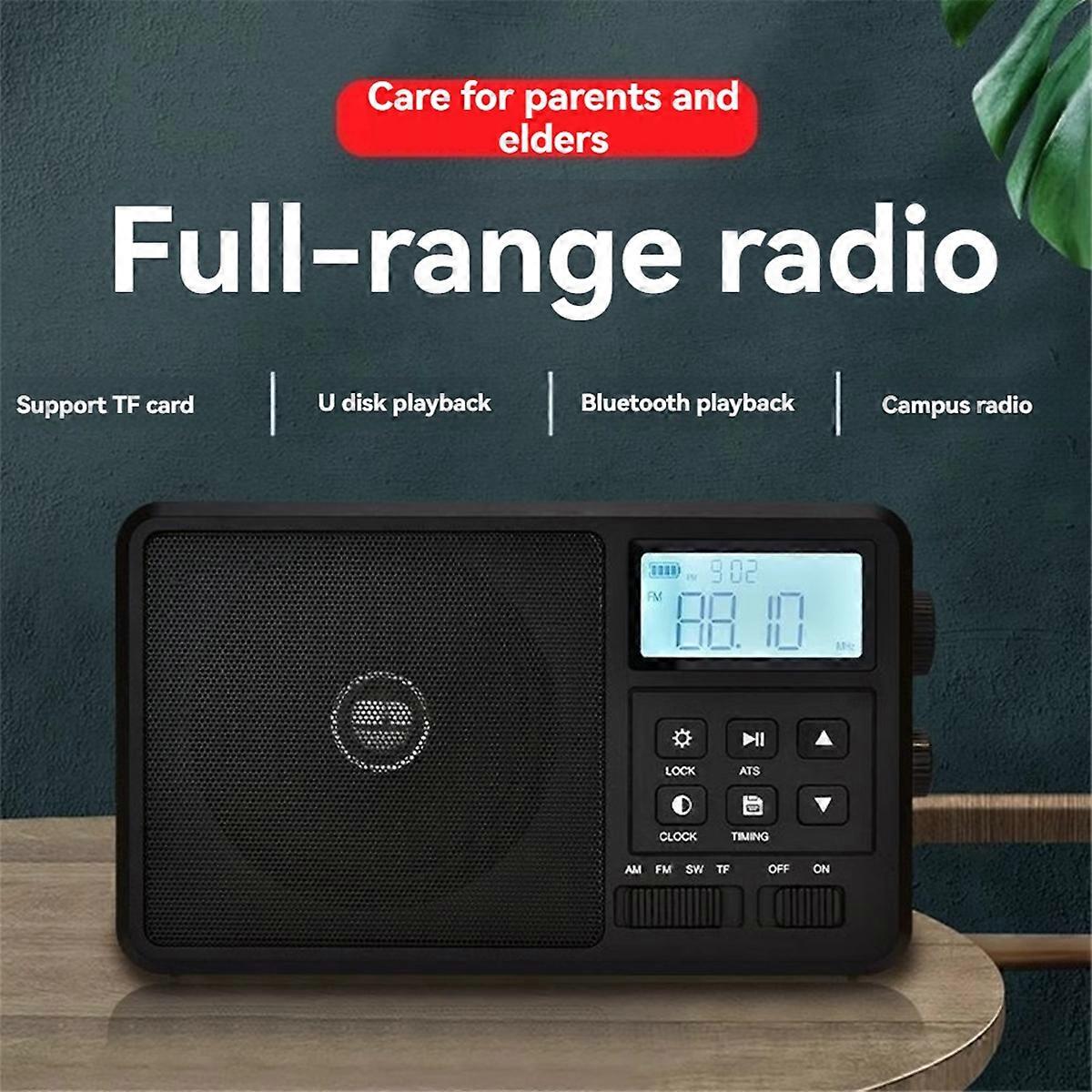Portable Internet Radio Best Reception FM Bluetooth Radios Speaker LCD ...