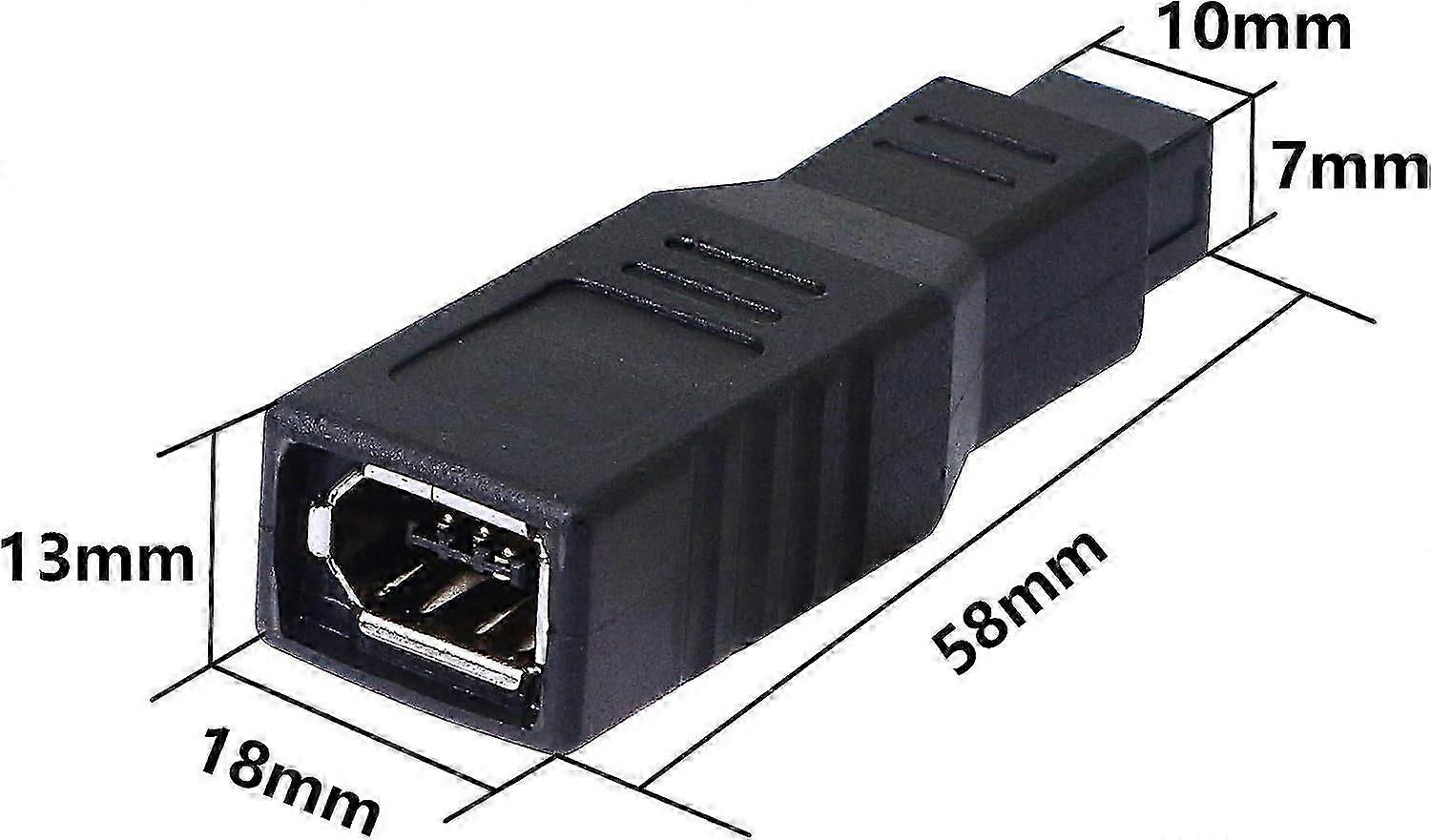 IEEE 1394 Type FireWire 400 to 800 6 Pin Female to 9 Pin Male FW 800 ...