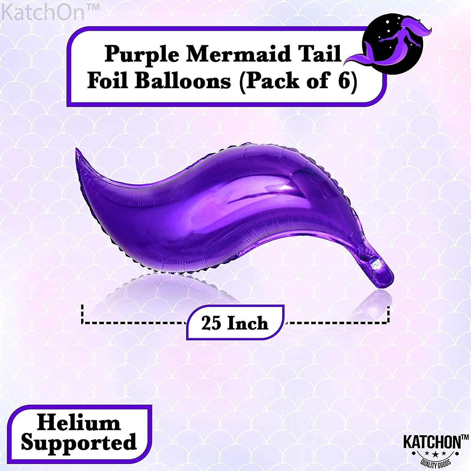 Big, 25 Inch Purple Mermaid Tail Balloon - Pack of 6 | Mermaid Tail ...