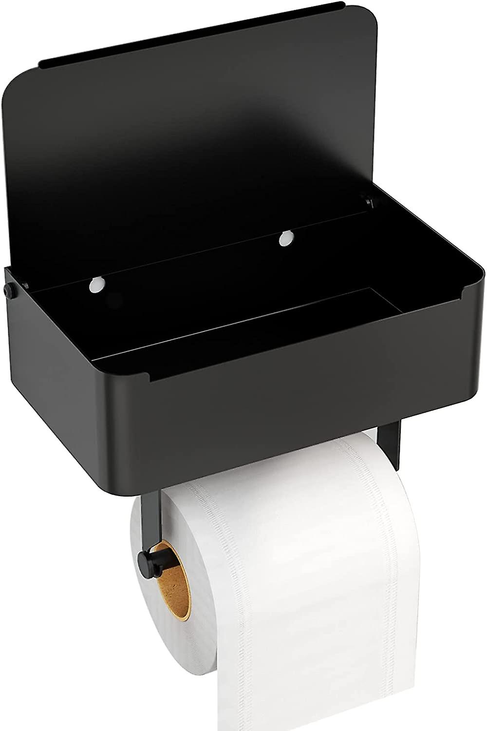 Heytea Toilet Paper Holder With Shelf, Flushable Wipes Dispenser Fits ...
