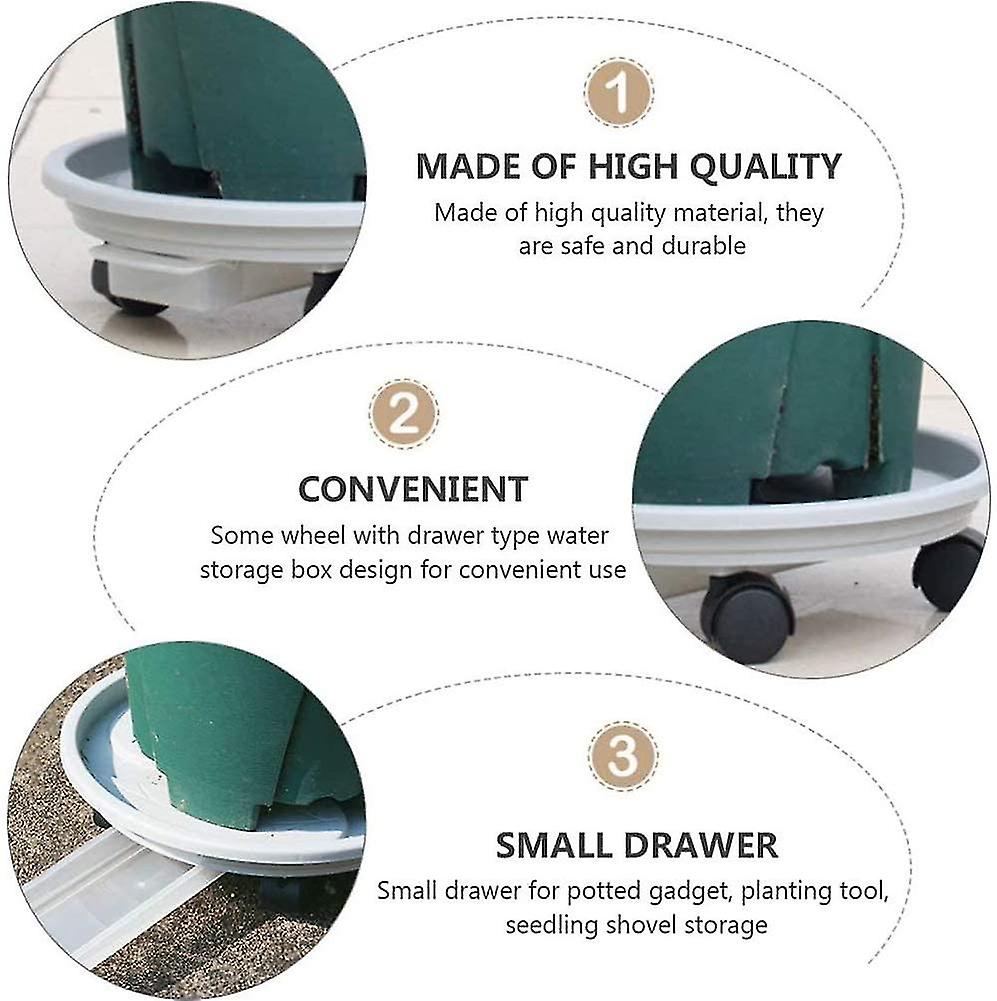 Round Movable Plant Caddy Planter, With Movable Casters, Movable ...
