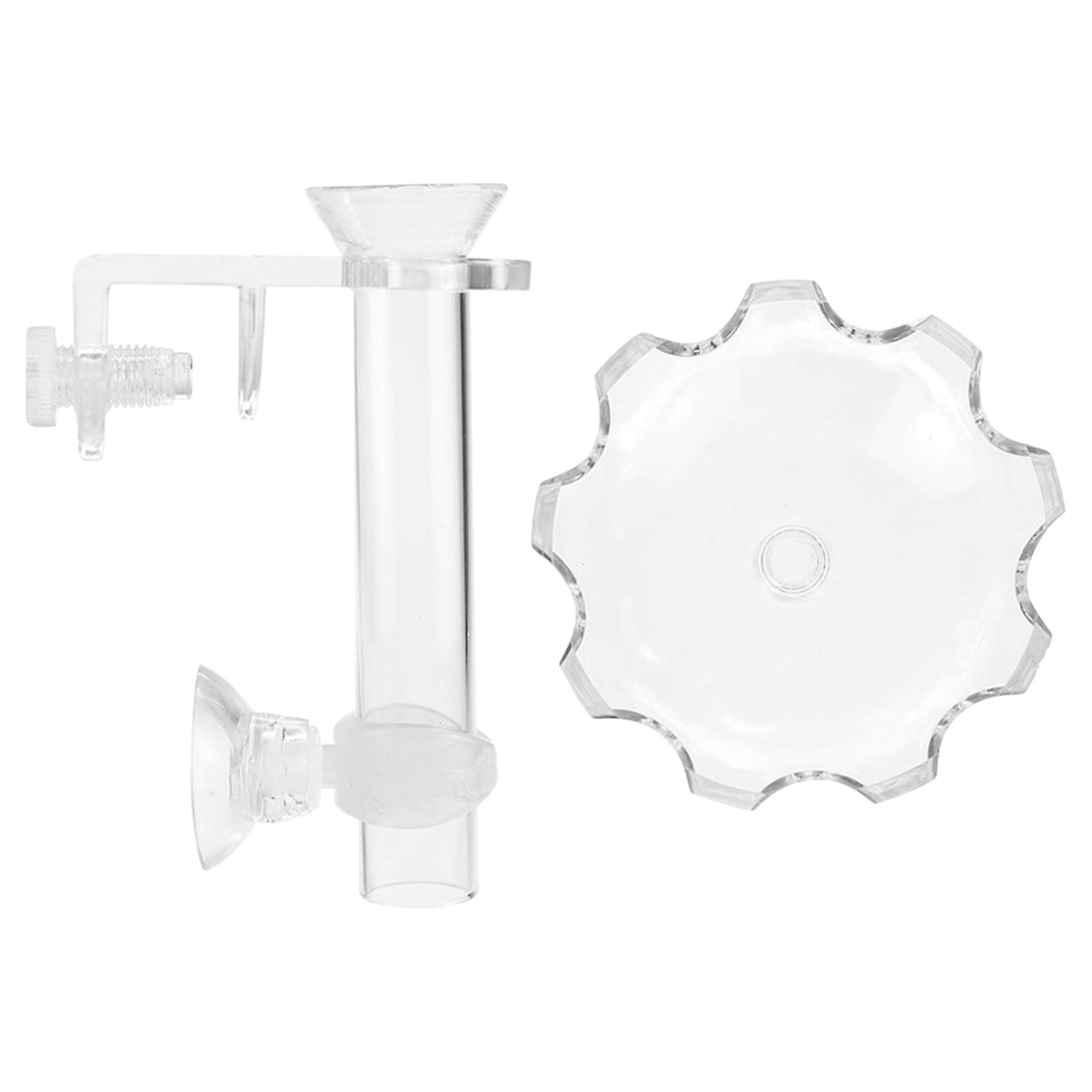 Fish Tank Fixing Bracket Shrimp Feeder Tube Clear Acrylic With Dish ...
