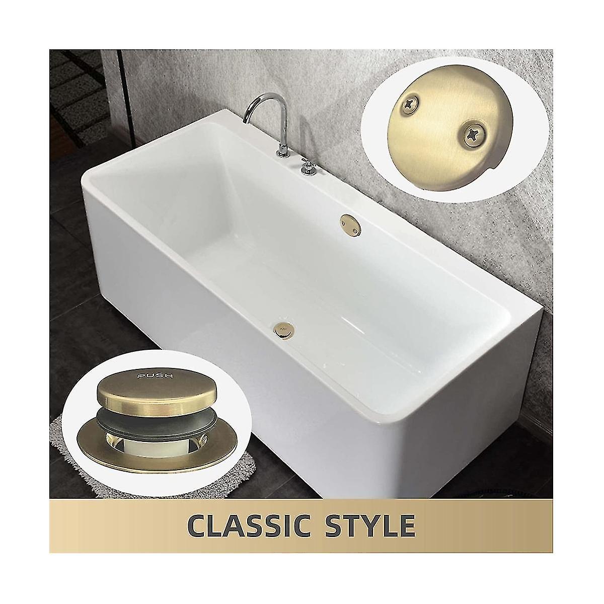 Bathtub Drain Toe Bath Tub Drain Kit With Two-hole Overflow Faceplate ...