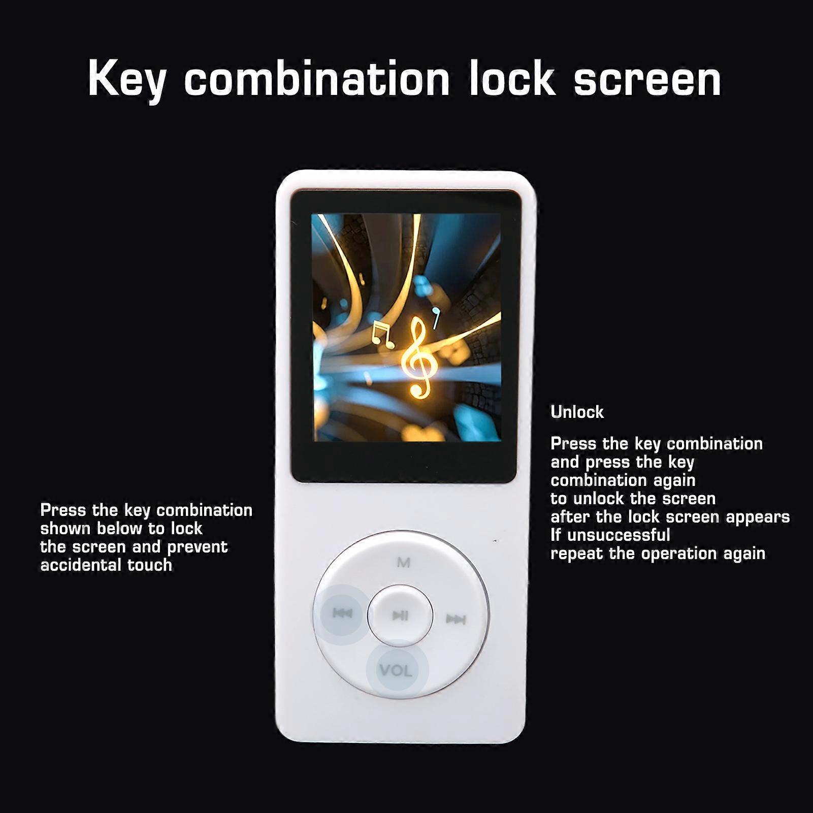 MP3 MP4 Player 1.8in Screen 8GB Memory 64GB Expandable 30 Hours ...