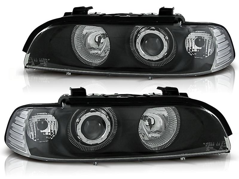 Headlights dual halo rims BMW E39 09 95-06 03 ANGEL EYES BLACK | Fruugo SE