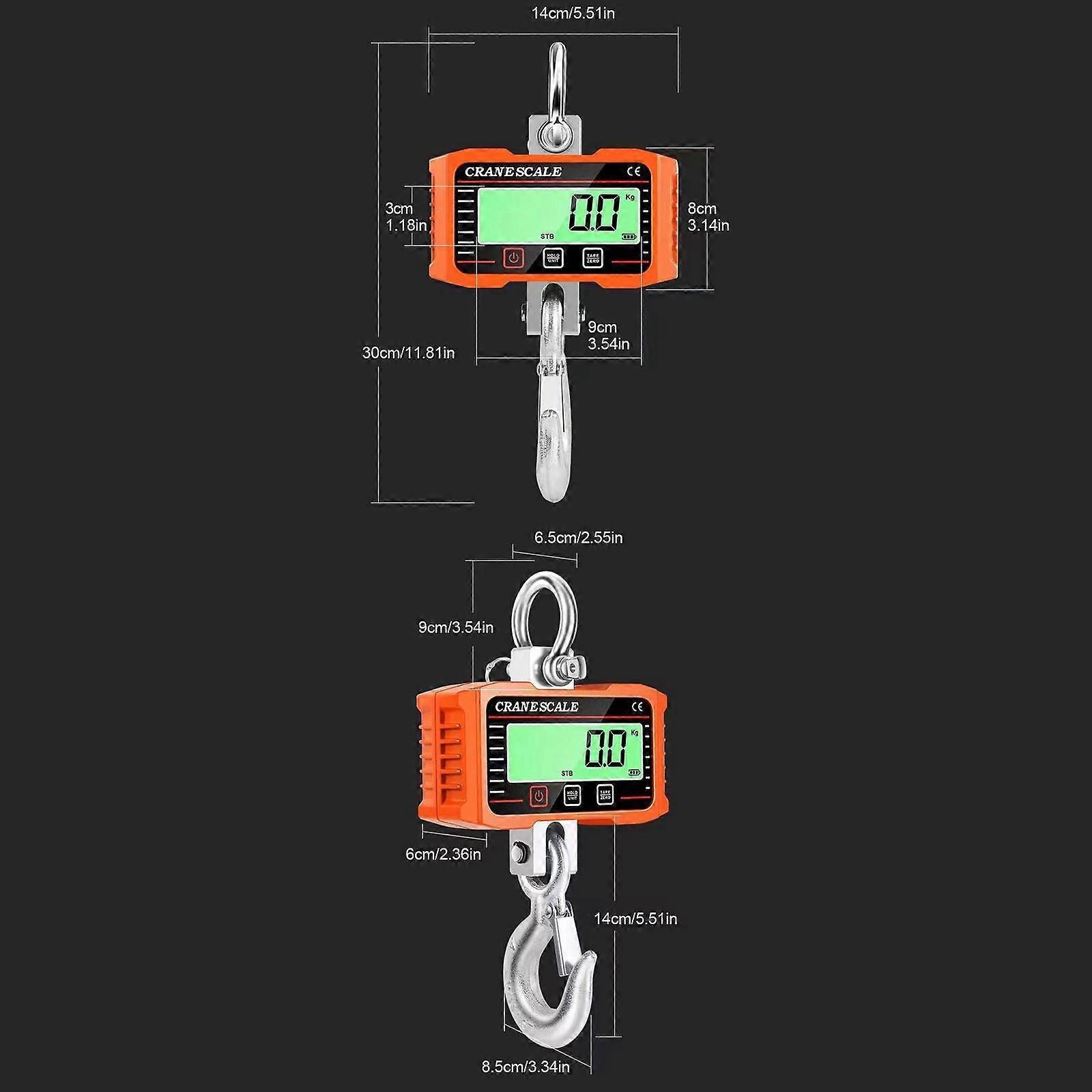 Hanging Scale Hold/Unit/tare/Zero Luggage Scale Handheld Digital Crane ...