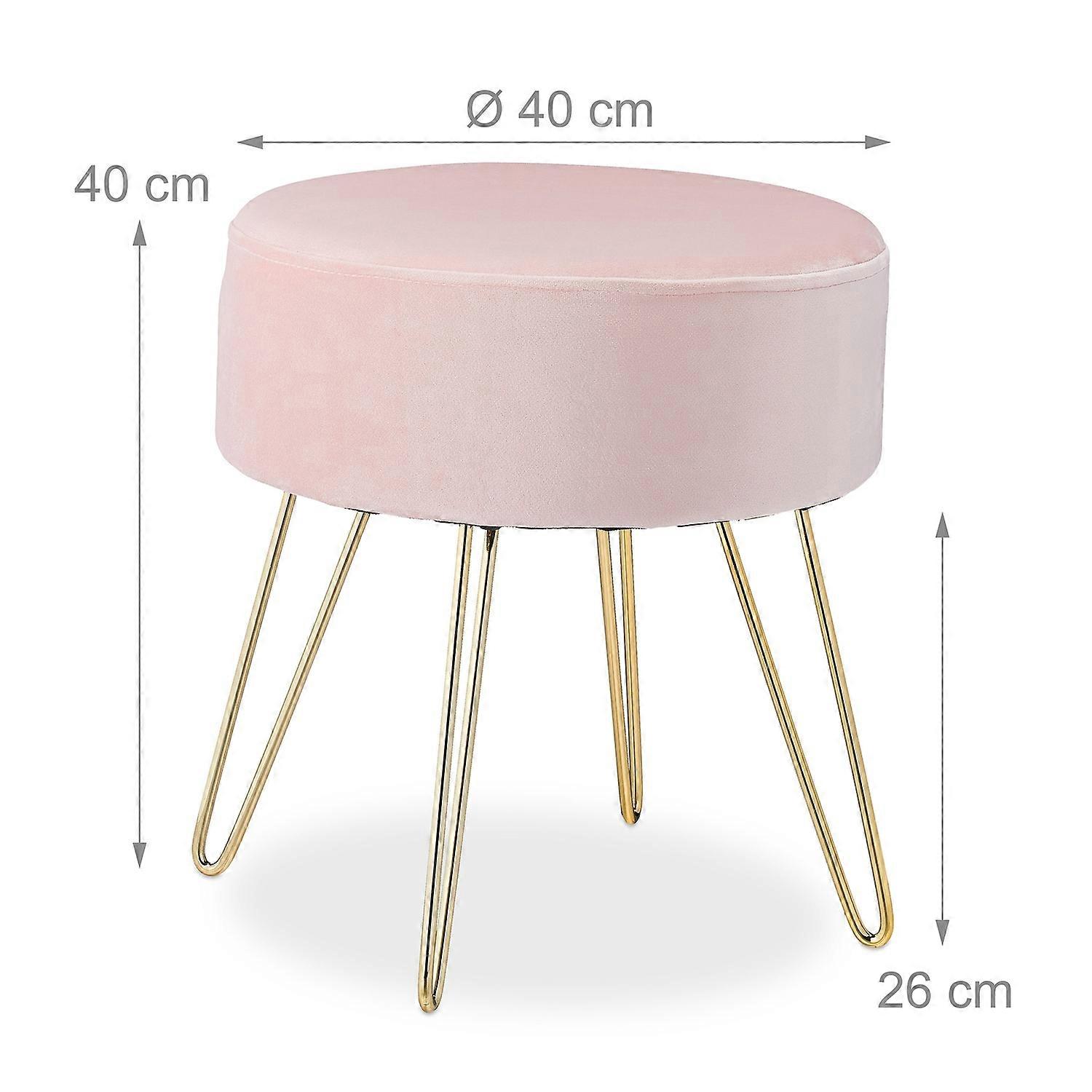 Pall i sammet med metallben rosa | Fruugo UK