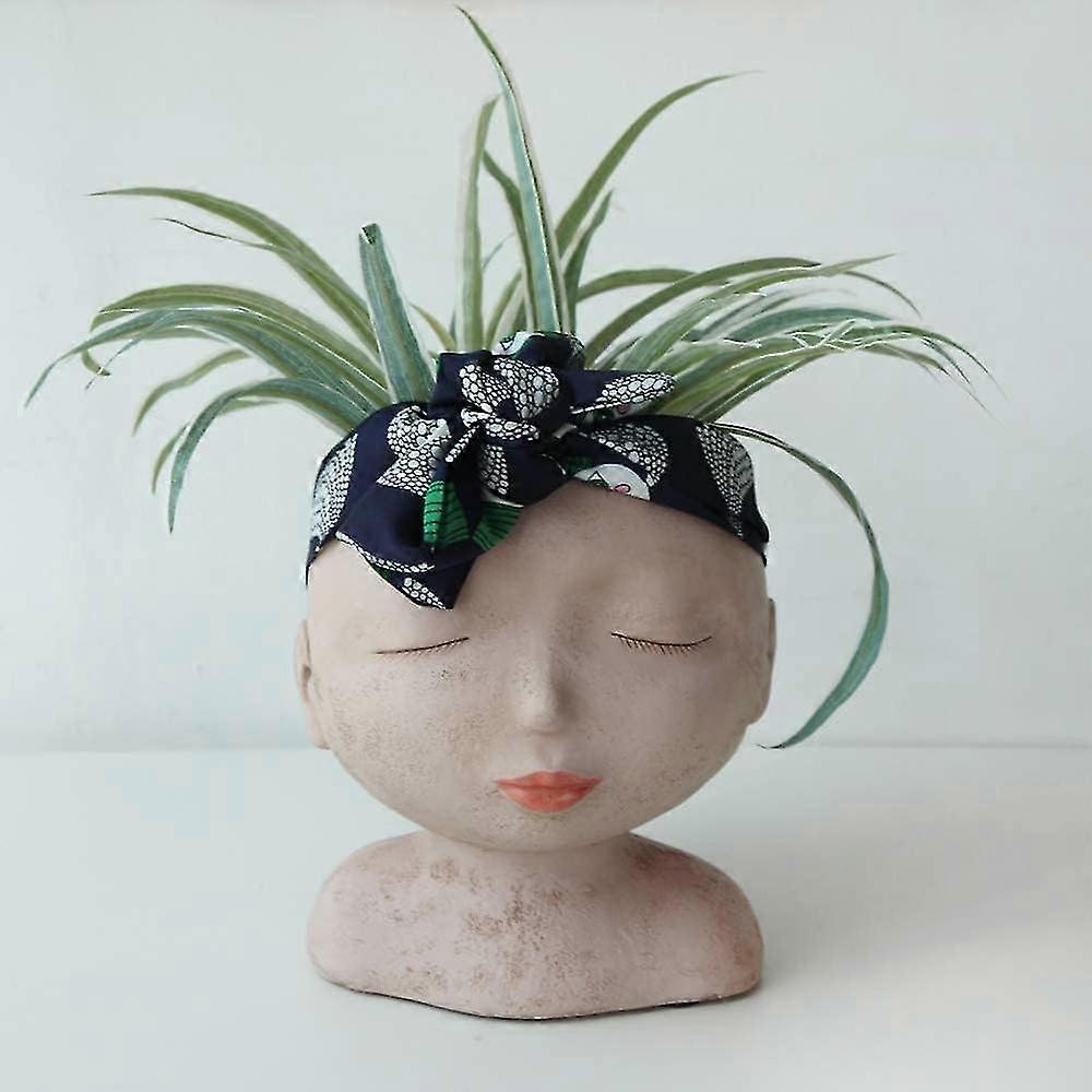 Female Head Flower Pot with Drain Holes, Indoor and Outdoor Decorative ...