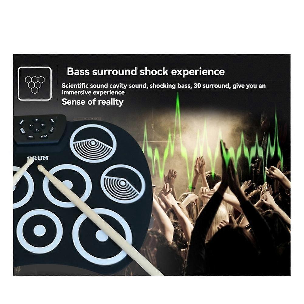 Electronic Drum Set Hand-Rolled Drum 9-Pad MIDI Interface Supports ...