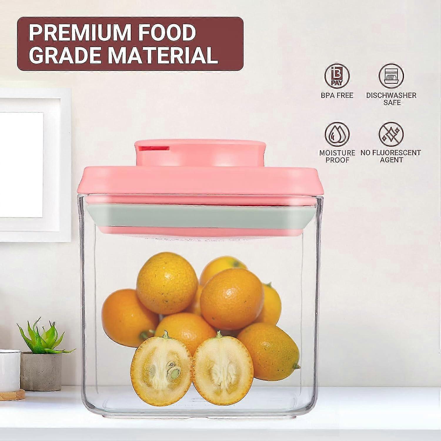 0.32 Qt Push-Button Airtight Seal Container Food Storage with Seal Lids ...