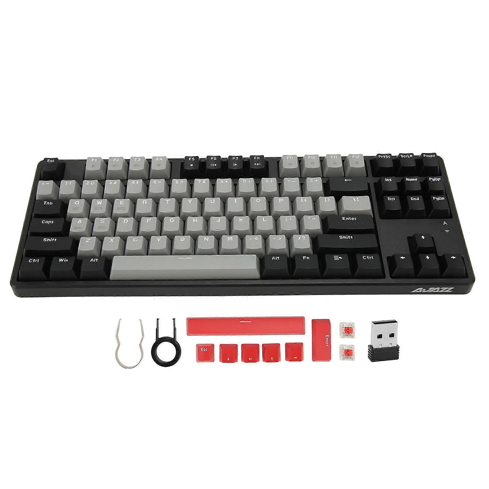 Bluetooth Mechanical Keyboard 87 Keys Hot Swap Dual Mode Red Switch ...