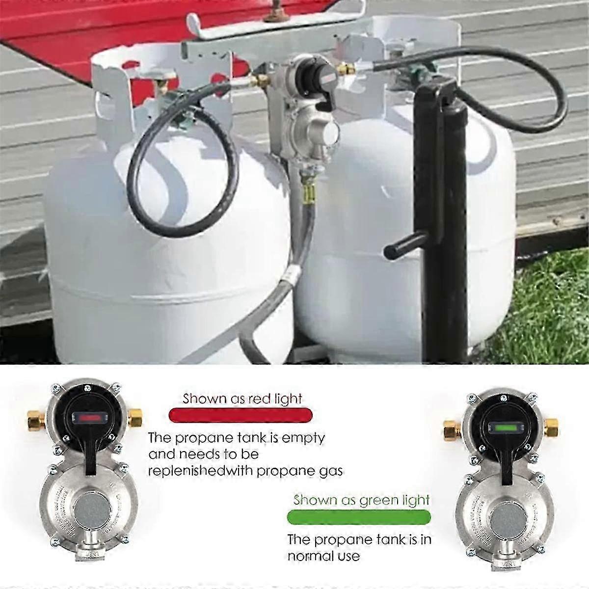 RV Propane Regulator with Hose, Heavy Duty 2-Tank Auto Changeover LP ...
